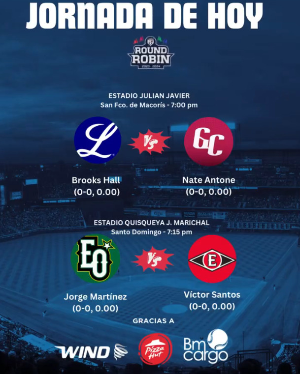 Partidos y lanzadores de hoy en inicio del Round Robin LIDOM ...