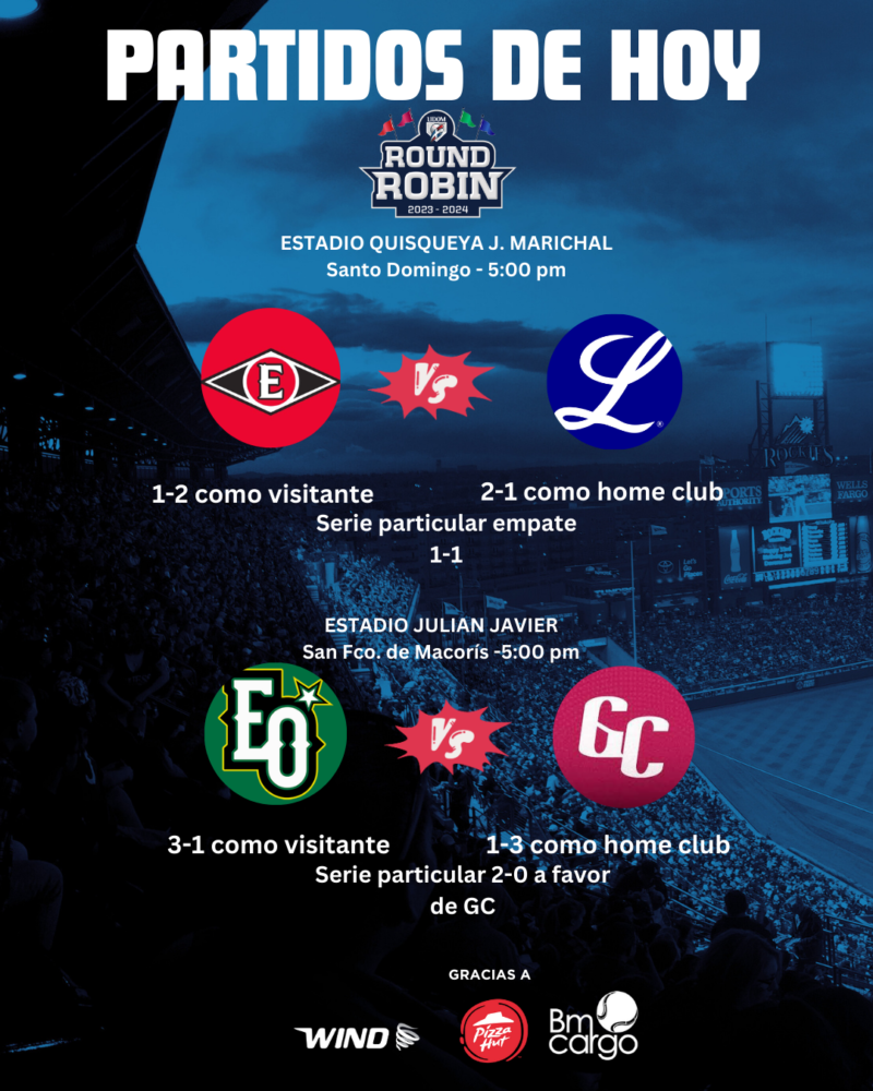 Partidos de hoy en reanudación del Round Robin LIDOM | DeportivApp by ...